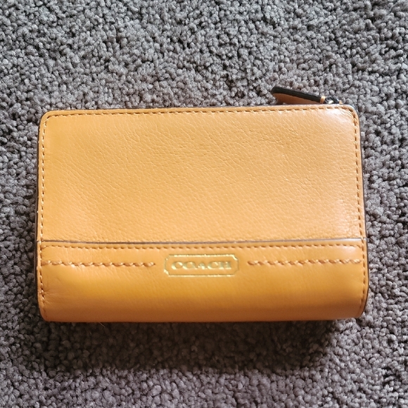Coach | Bags | Coach Orange Leather Wallet | Poshmark